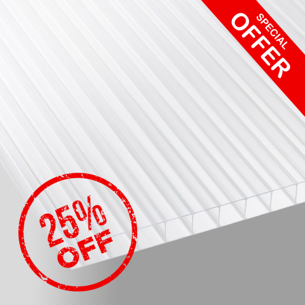 10mm Opal Multiwall Polycarbonate Roofing Sheet 3500mm x 1045mm